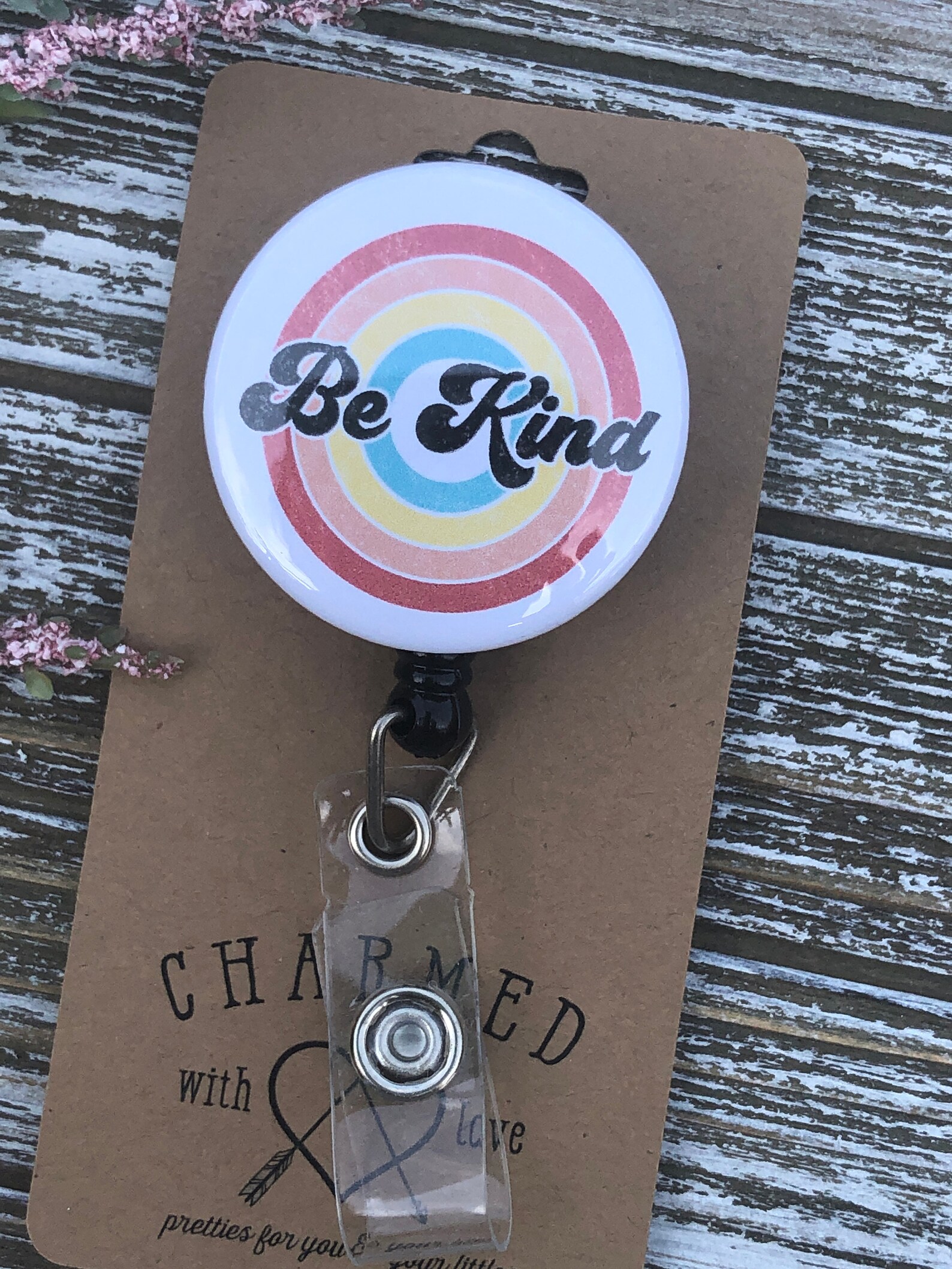 Be Kind/badge Holder/badge Reel/be Kind Badge Holder/cute - Etsy
