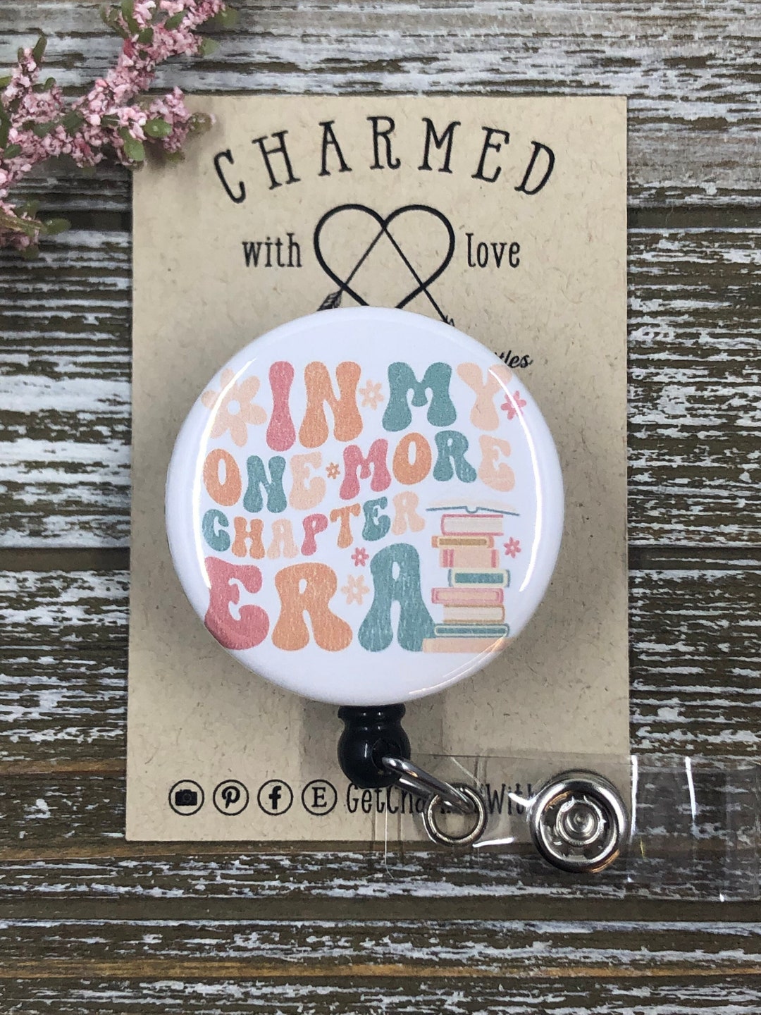 Distressed Badge Reel/book Badge Reel/cute Badge Reels/fun Badge Reels ...