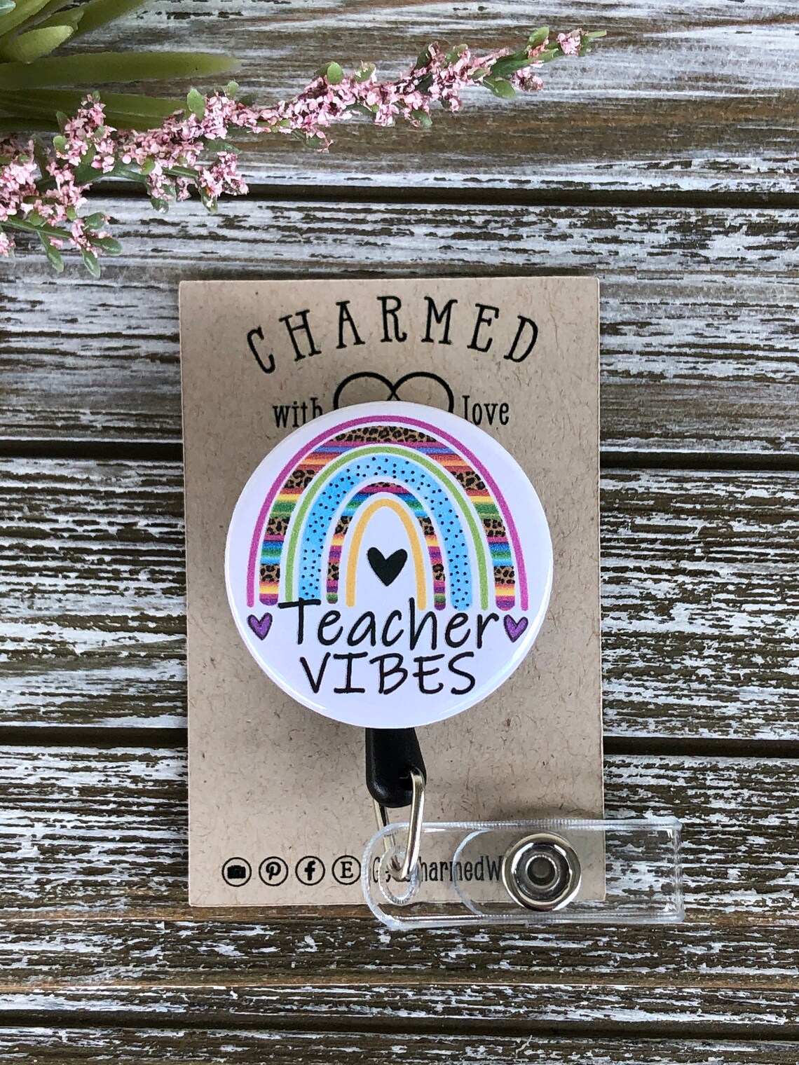 Badge Reels for Teacher/teacher Vibes/badge Holders/badge - Etsy