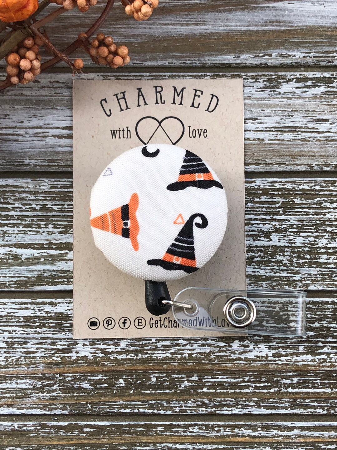 Fall Badge Reel/halloween Badge Holder/witch Badge Holder/cute Badge ...