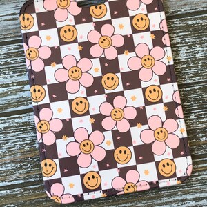 Retro Smiley ID Holder/boho ID Holder/retro ID Holder - Etsy