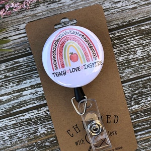 Teach/love/inspire/teacher Badge Holder/gifts for Teacher/teacher ...
