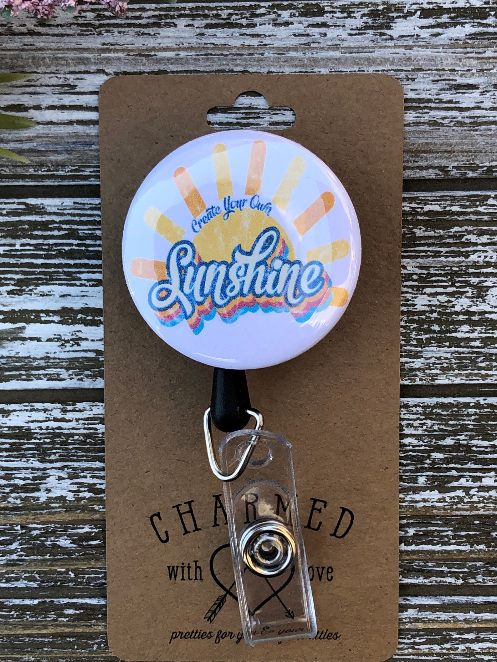 Cute Badge Holder/Sunshine Badge Reel/Cute Badge Reels | Etsy