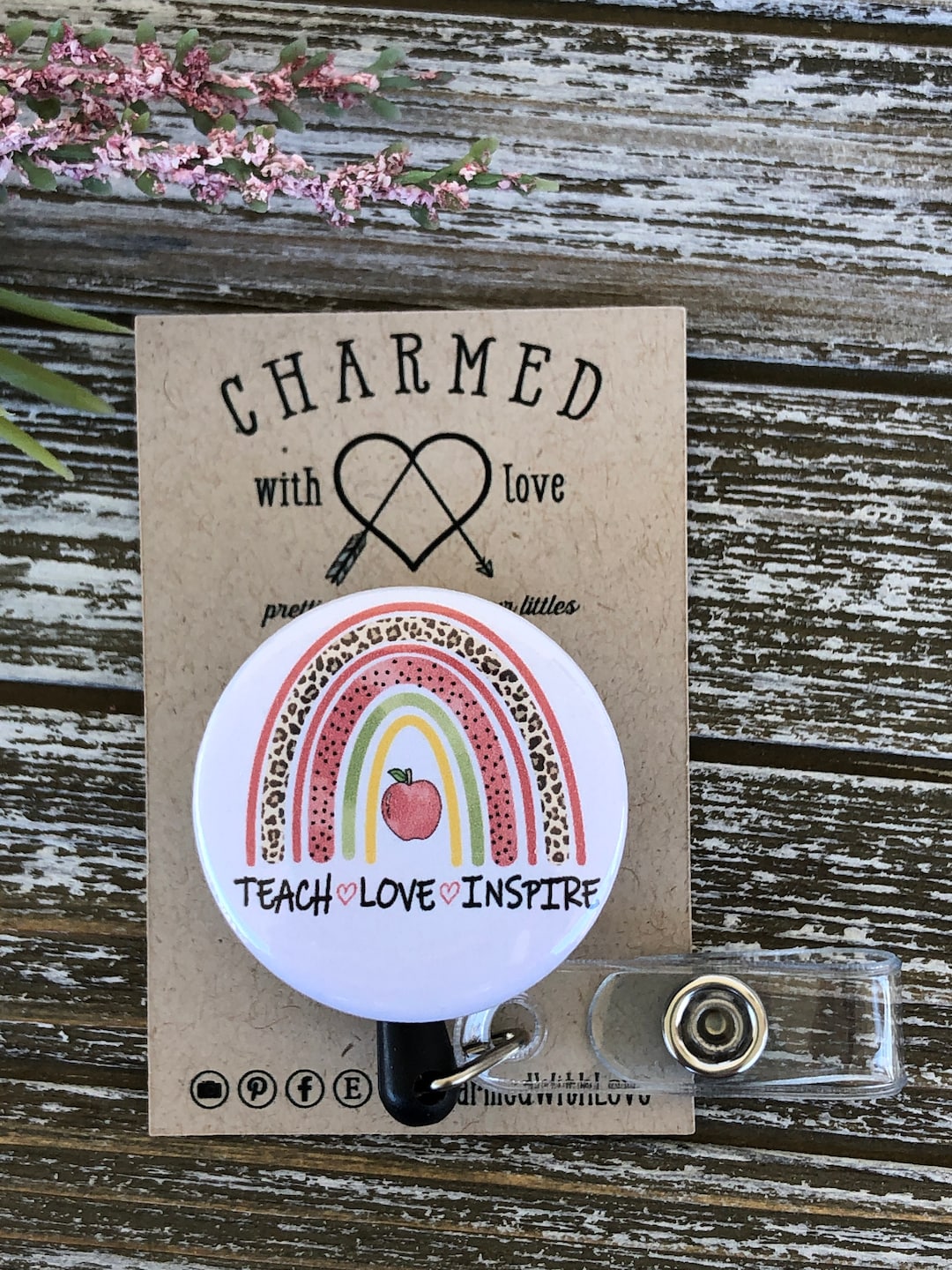 Teach/love/inspire/teacher Badge Holder/gifts for Teacher/teacher ...