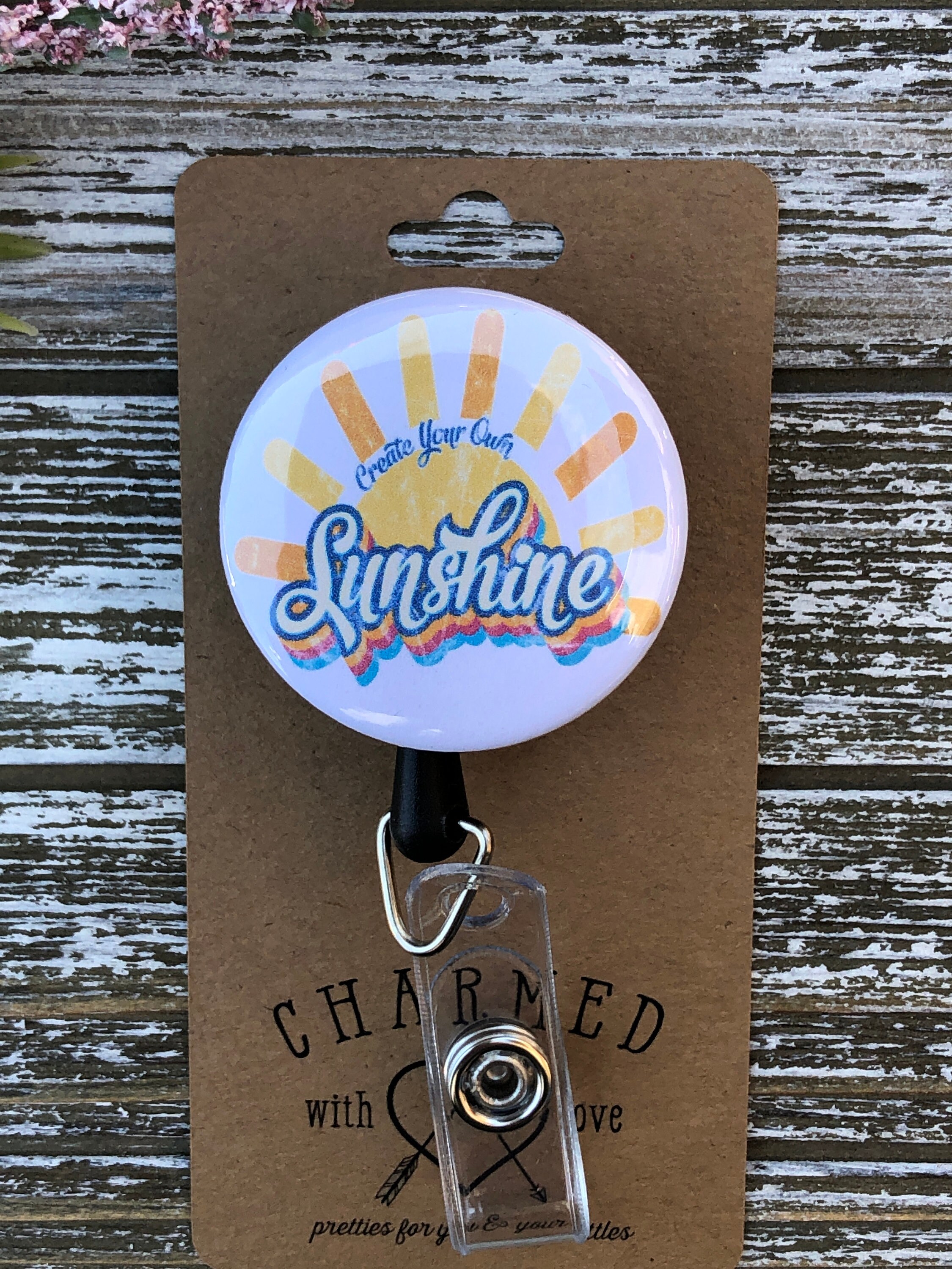 Cute Badge Holder/Sunshine Badge Reel/Cute Badge Reels | Etsy