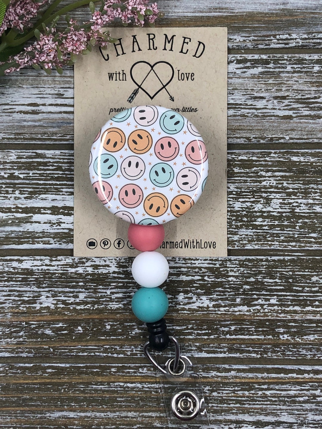 Retro Badge Reel/smiley Face Badge Reel/cute Badge Reels/badge Reels ...
