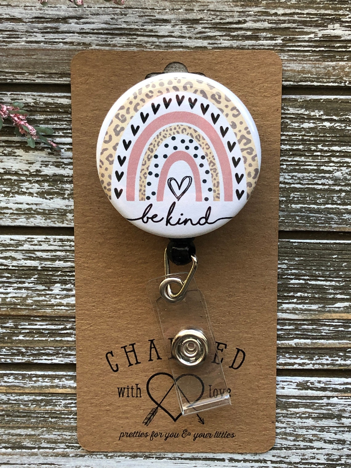 Be Kind Badge Holder/be Kind Badge Reel/leopard - Etsy