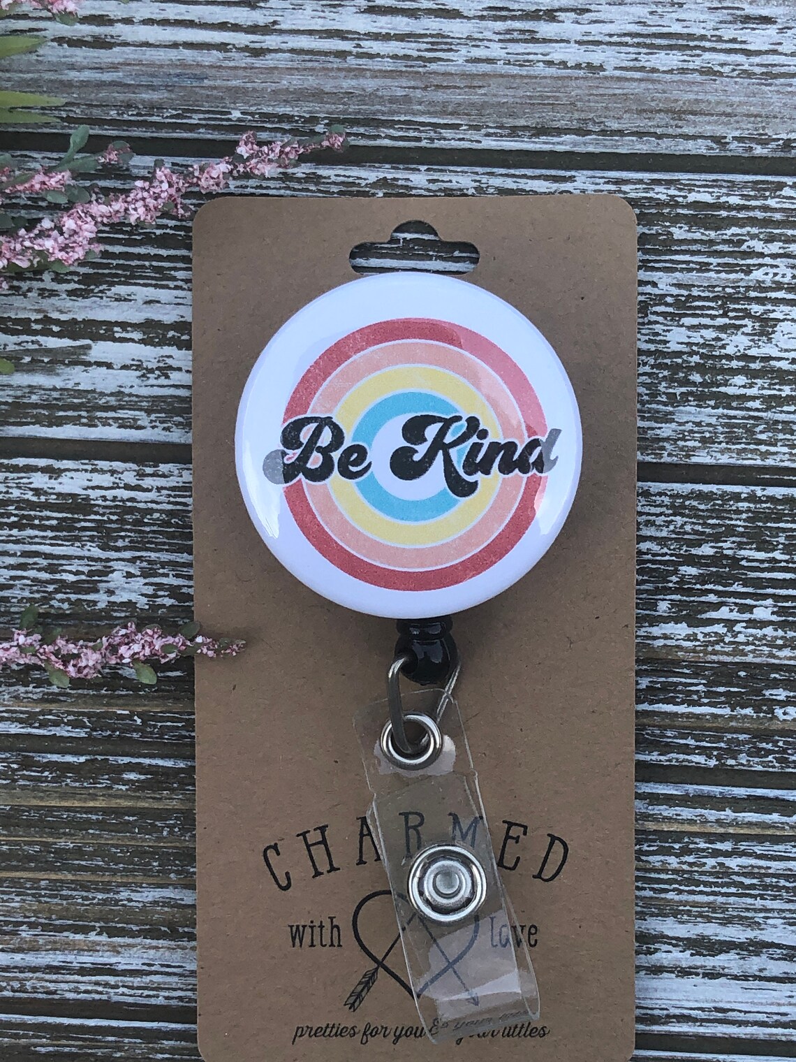 Be Kind/badge Holder/badge Reel/be Kind Badge Holder/cute - Etsy