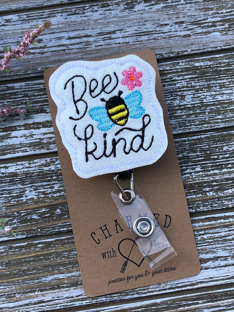 Bee Kind Badge Holder/be Kind Badge Reel/cute Badge Holders/be - Etsy