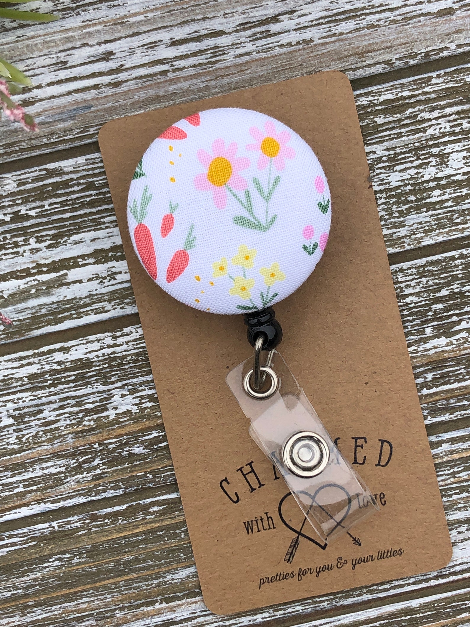 Spring Badge Holder/Easter Badge Reel/Cute Badge Holder/Floral | Etsy