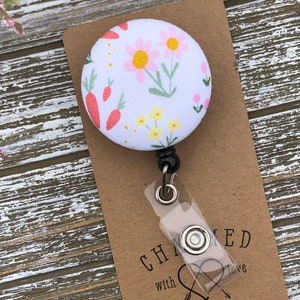 Spring Badge Holder/easter Badge Reel/cute Badge Holder/floral Badge ...