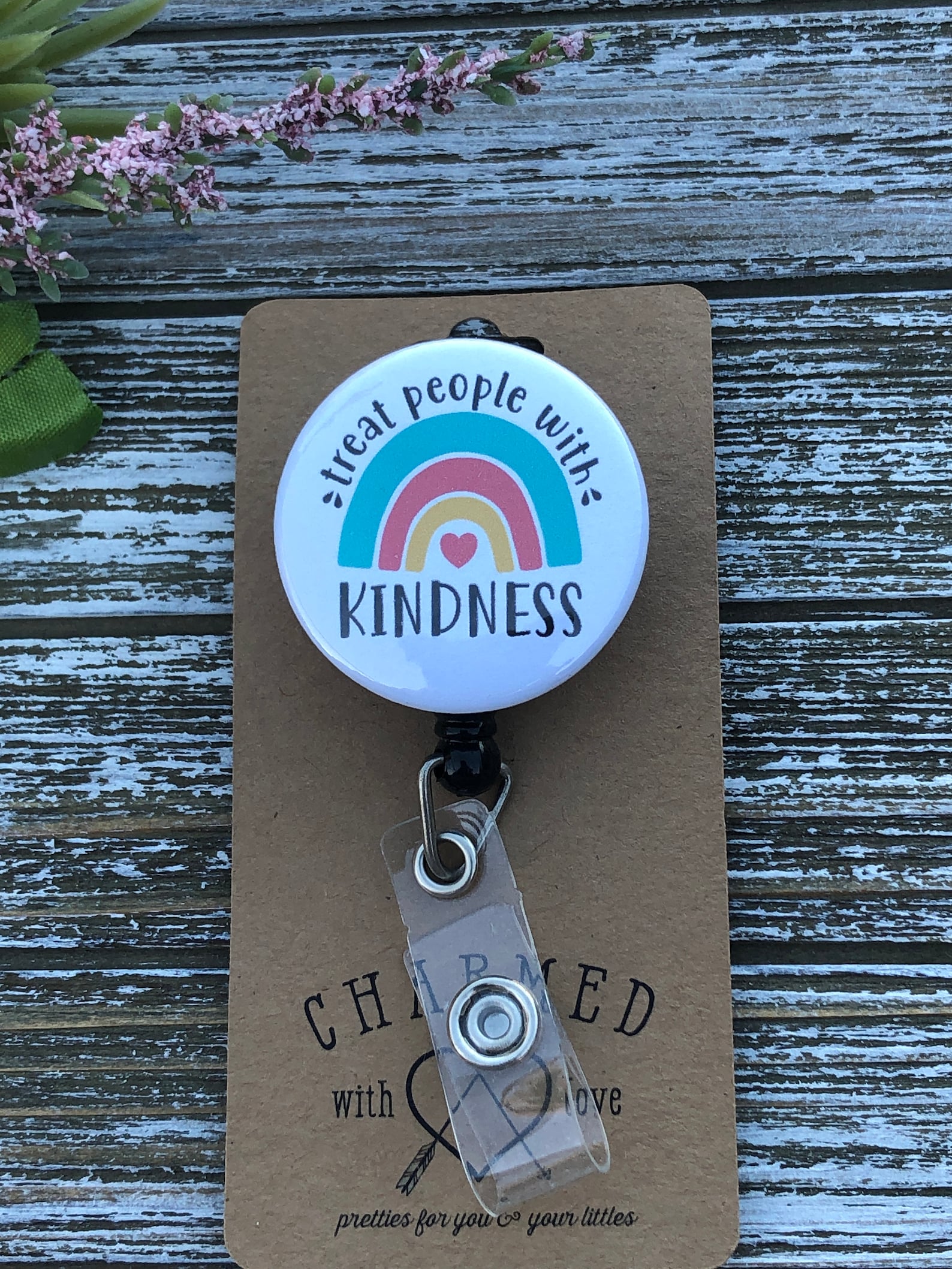 Treat People With Kindness/be Kind/kindness/badge Holder/badge - Etsy
