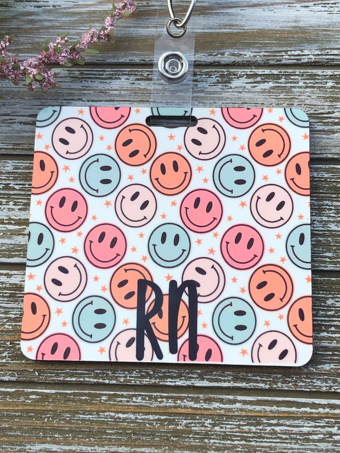 Retro Badge Buddy/nurse Badge Buddy/smiley Face Badge Buddy - Etsy