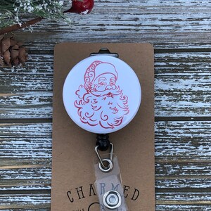 Santa Badge Holder/santa Claus Badge Reel/christmas Badge - Etsy