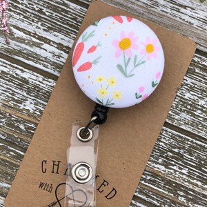 Spring Badge Holder/easter Badge Reel/cute Badge Holder/floral Badge ...