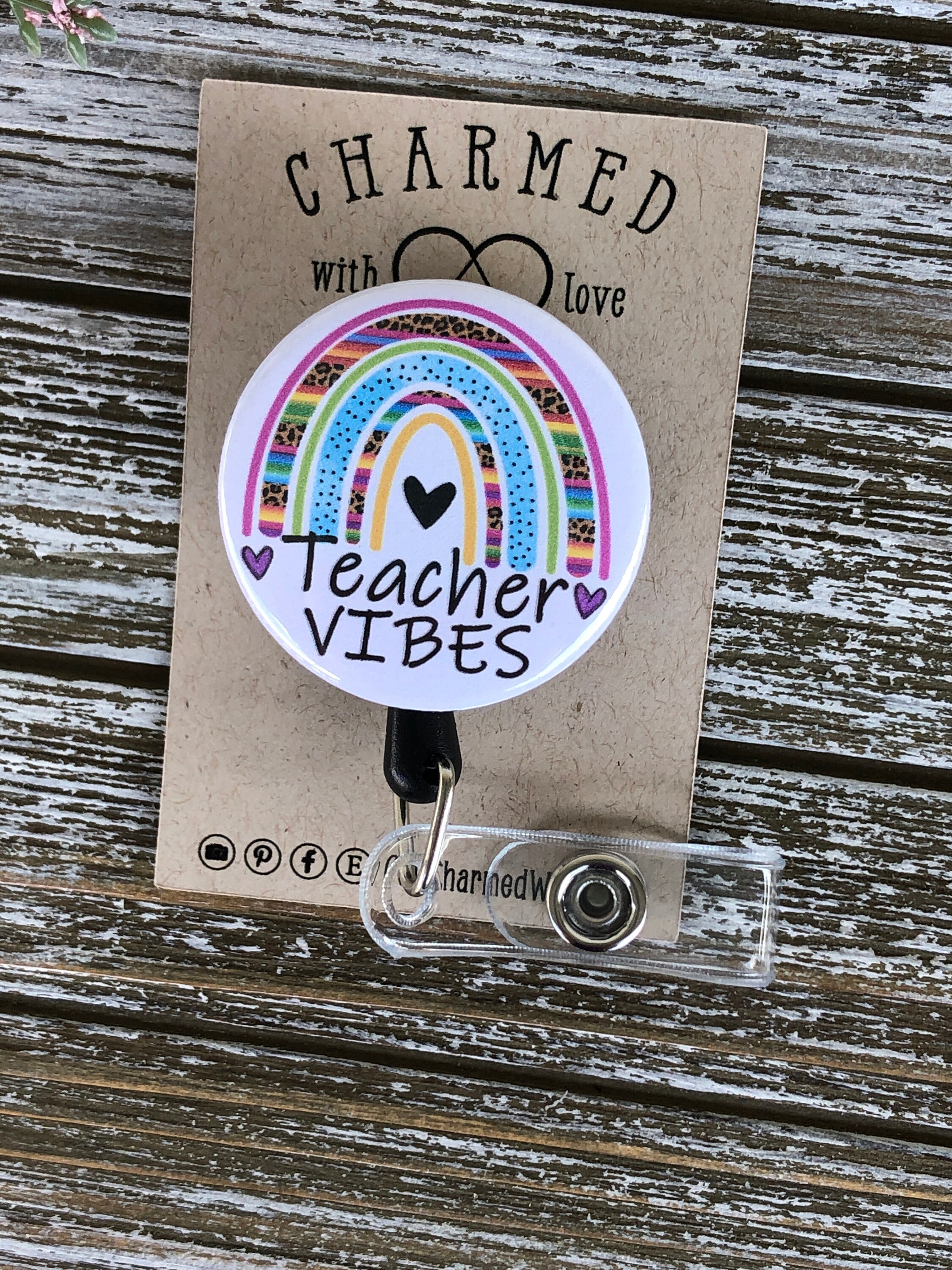 Badge Reels for Teacher/teacher Vibes/badge Holders/badge | Etsy