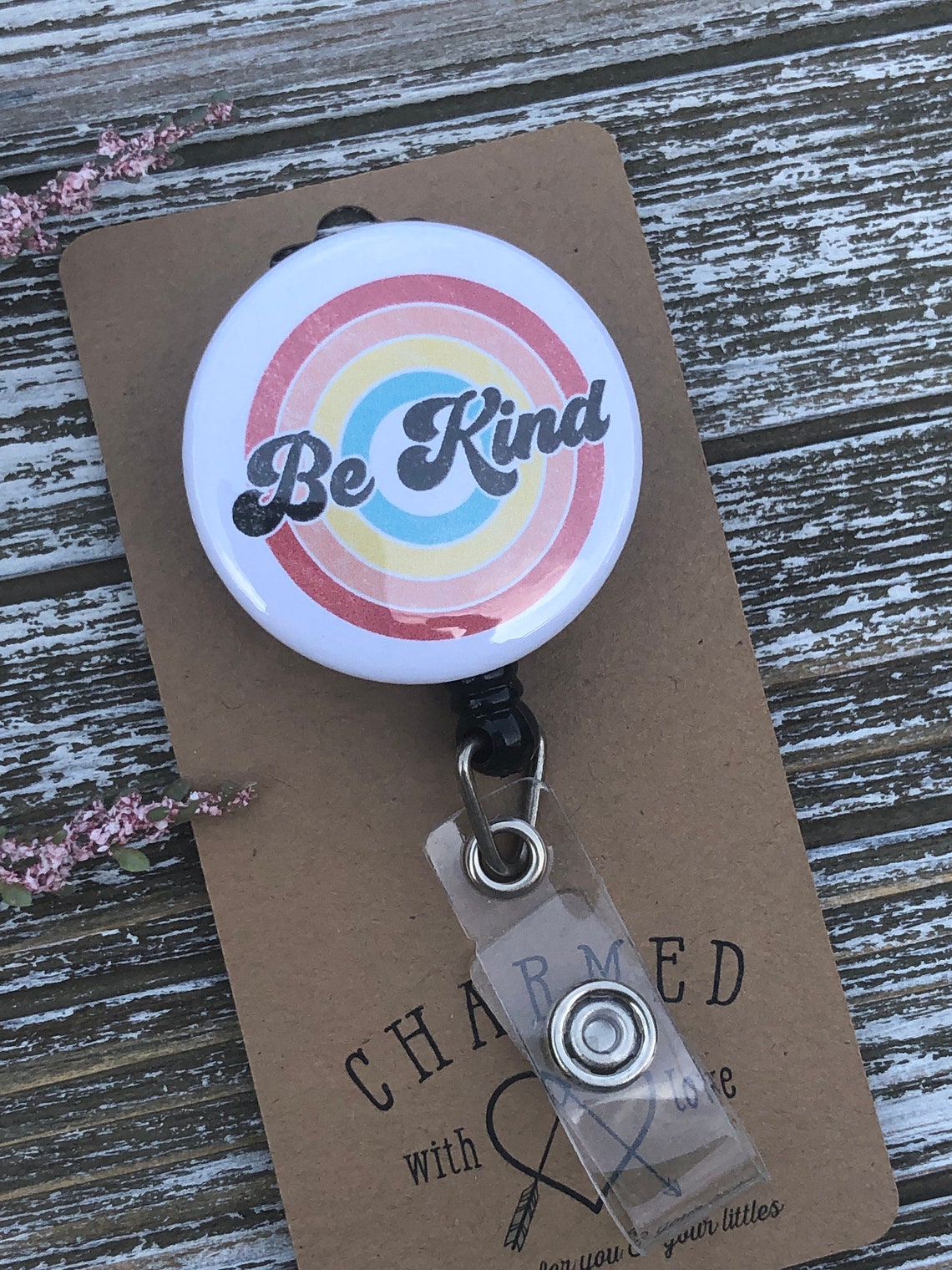 Be Kind/badge Holder/badge Reel/be Kind Badge Holder/cute - Etsy