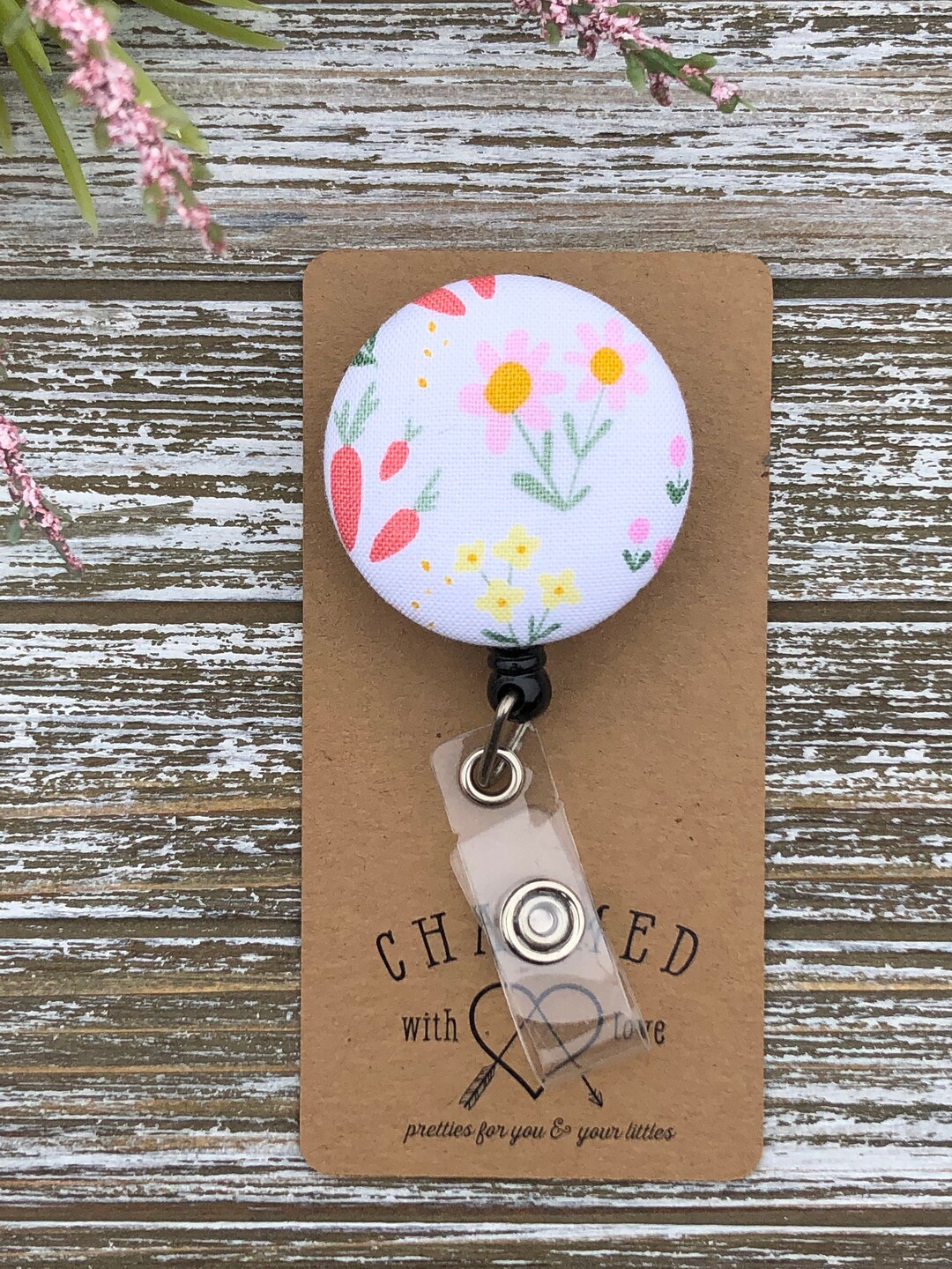 Spring Badge Holder/easter Badge Reel/cute Badge Holder/floral Badge ...