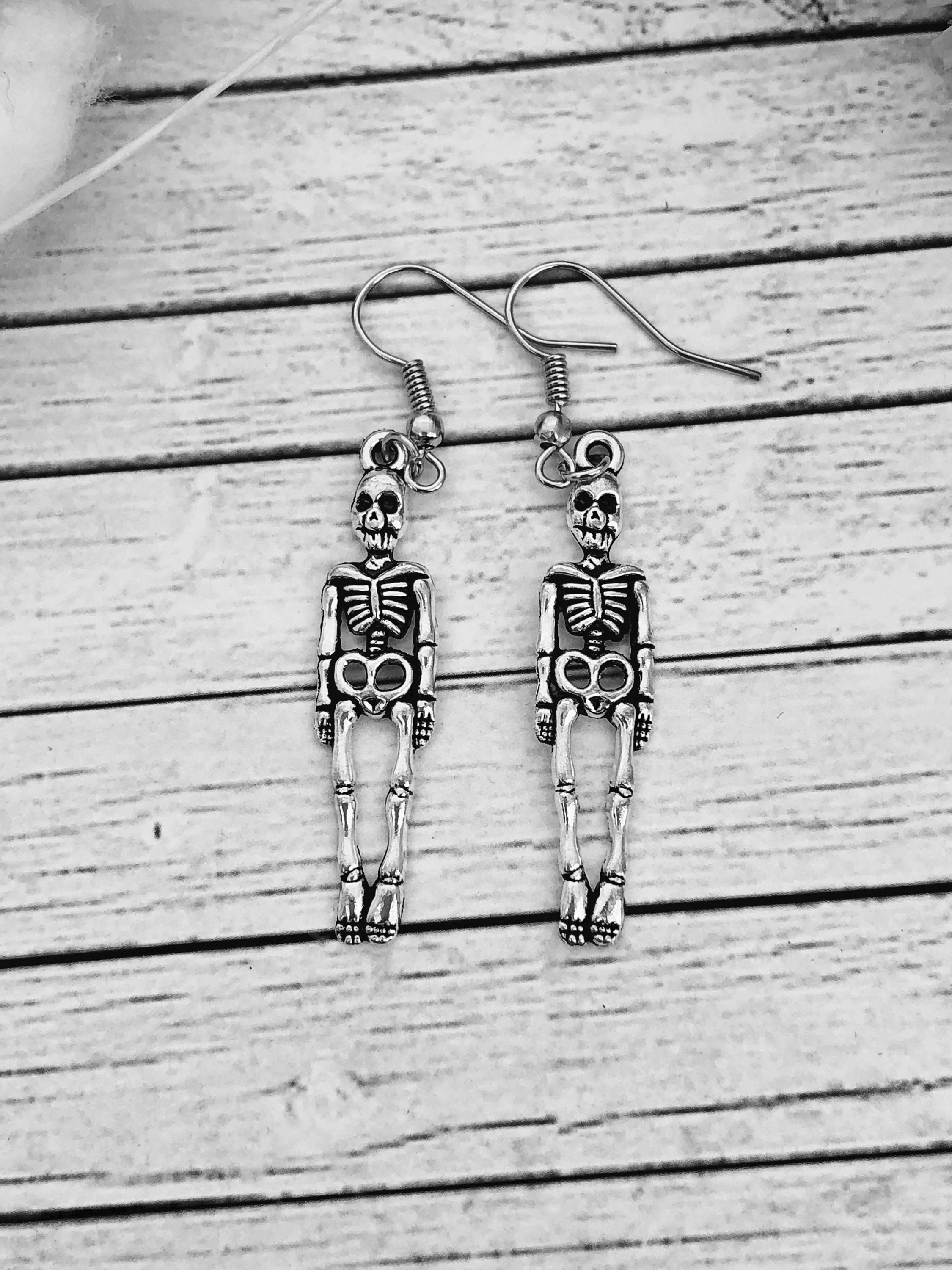 Skeleton Earrings/Halloween Earrings/Halloween Jewelry/Fun | Etsy