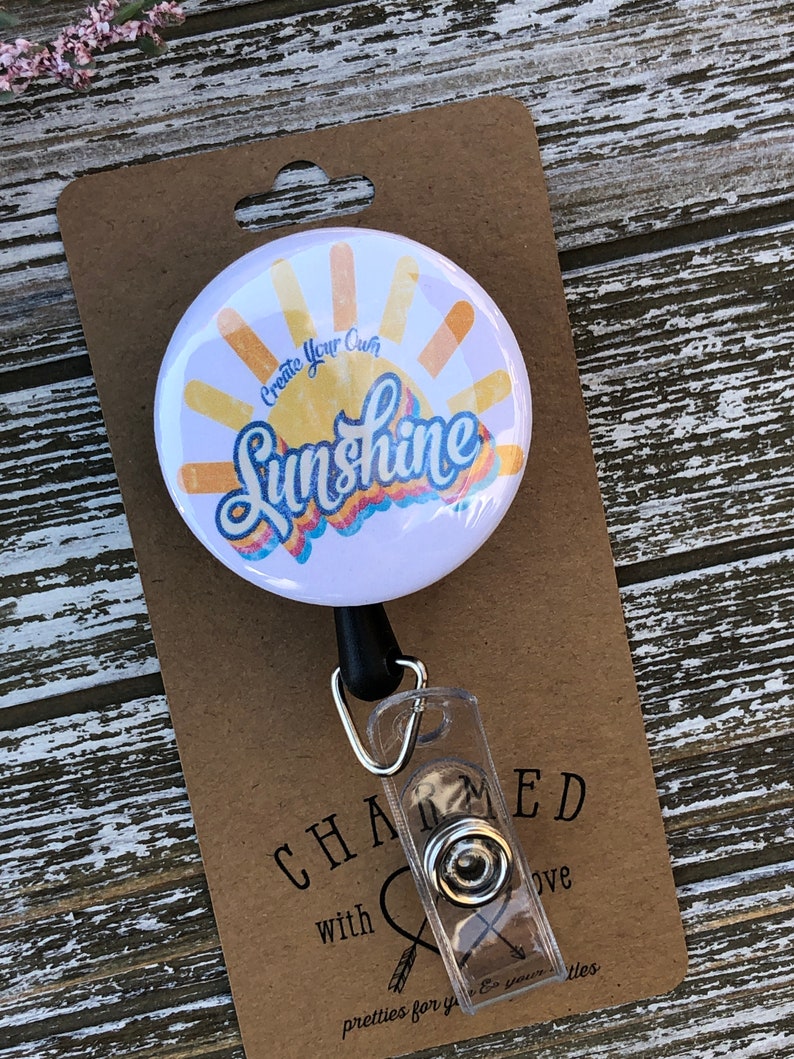 Cute Badge Holder/sunshine Badge Reel/cute Badge Reels - Etsy