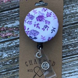 Floral Badge Reel/flower Badge Holder/fabric Badge Reels/fun Badge ...