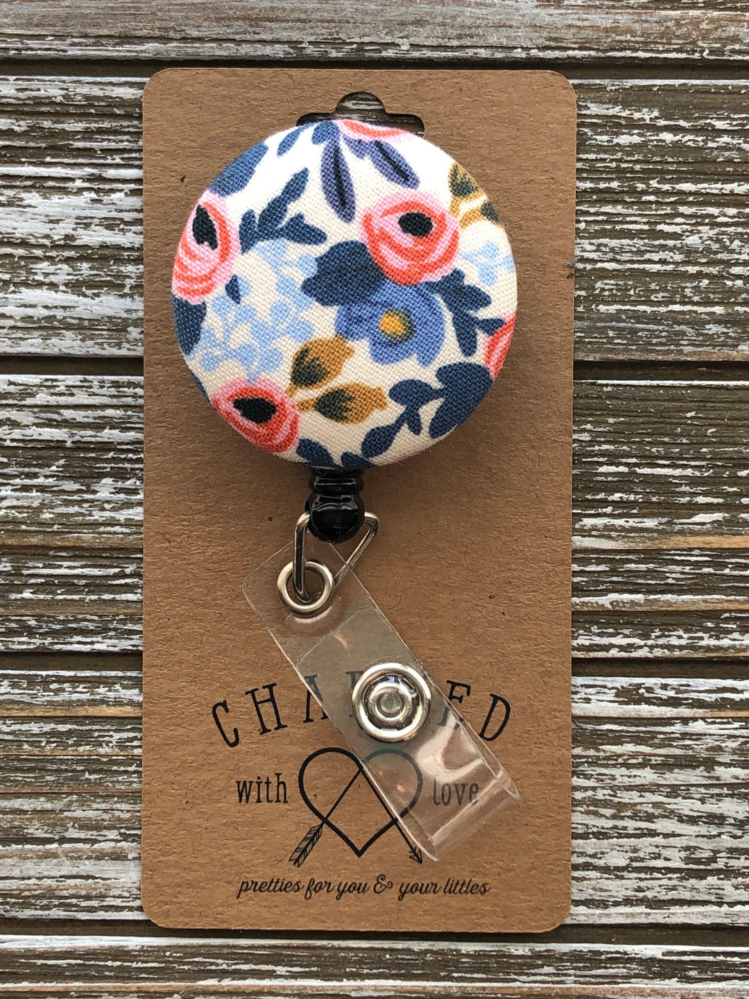 Flower Badge Reel/fabric Flower Badge Holder/cute Badge Reels/floral ...