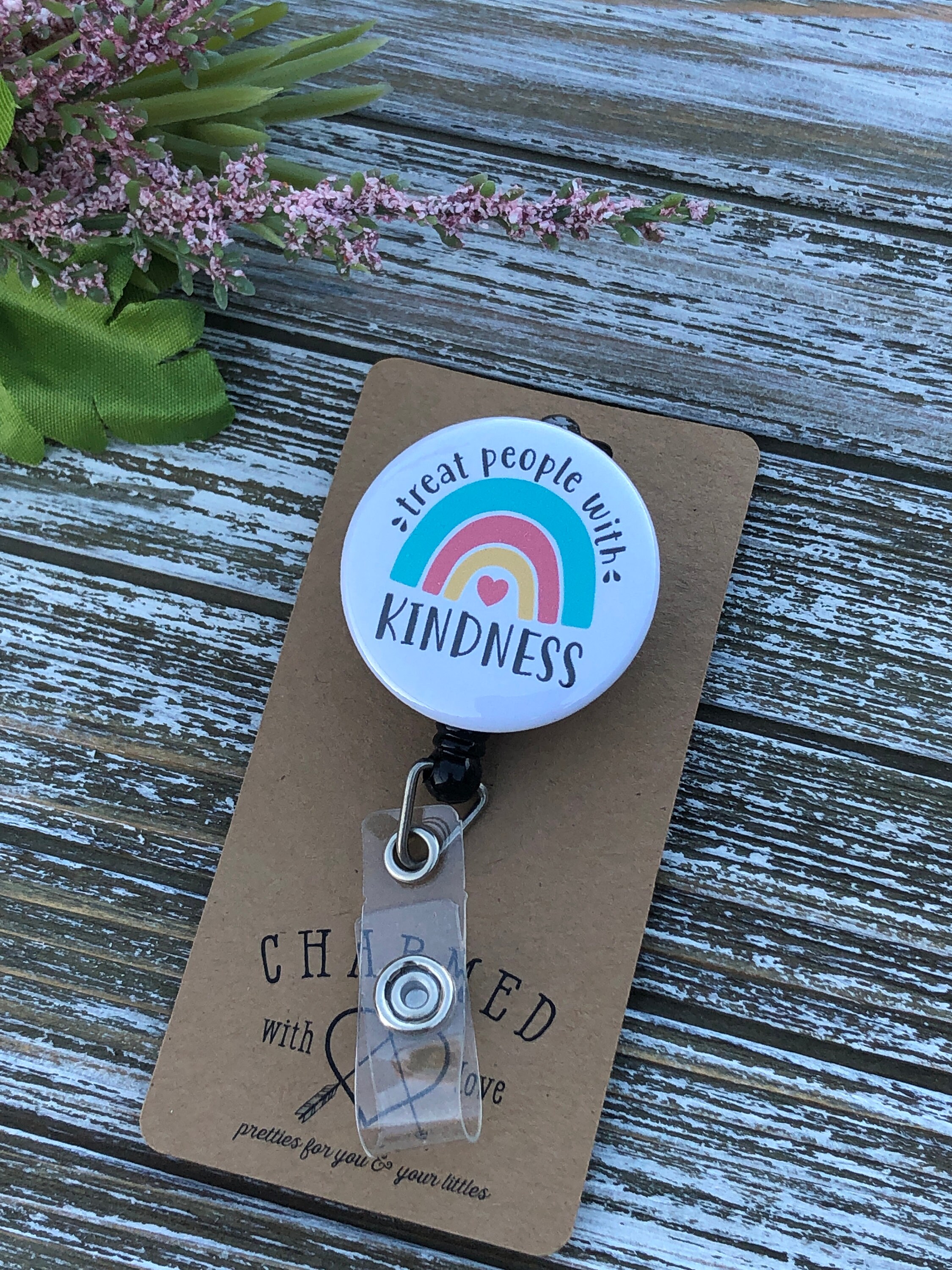 Treat People With Kindness/be Kind/kindness/badge Holder/badge - Etsy