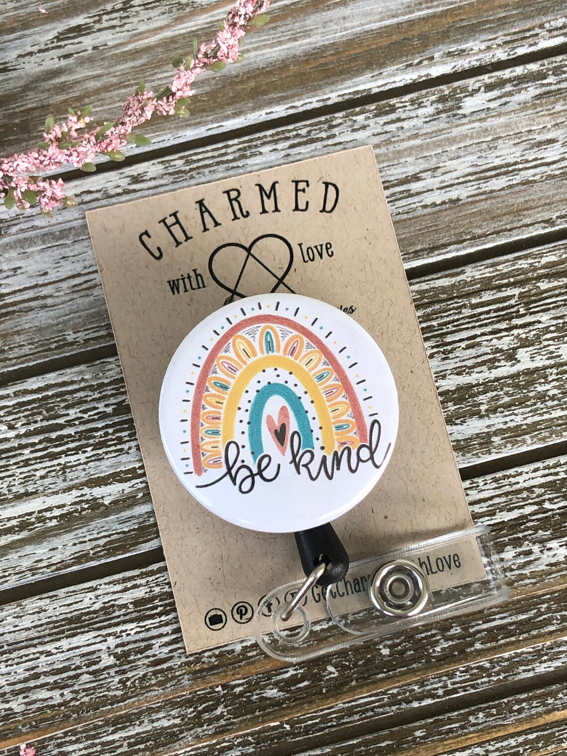 Be Kind Badge Reel/be Kind Badge Holder/be Kind Flower Badge - Etsy