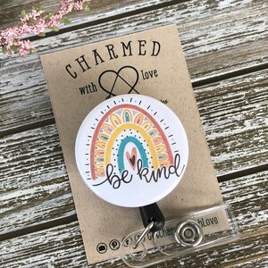 Be Kind Badge Reel/be Kind Badge Holder/be Kind Flower Badge Holder - Etsy