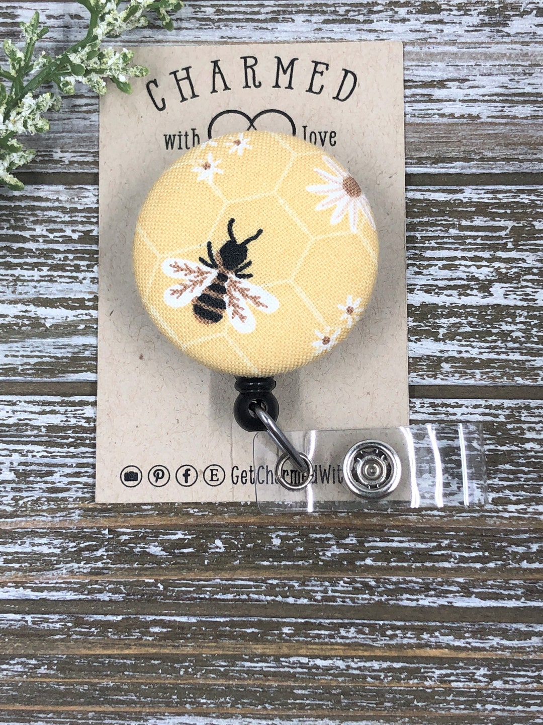 Cute Bee Badge Reel With Retractable Cord - Etsy