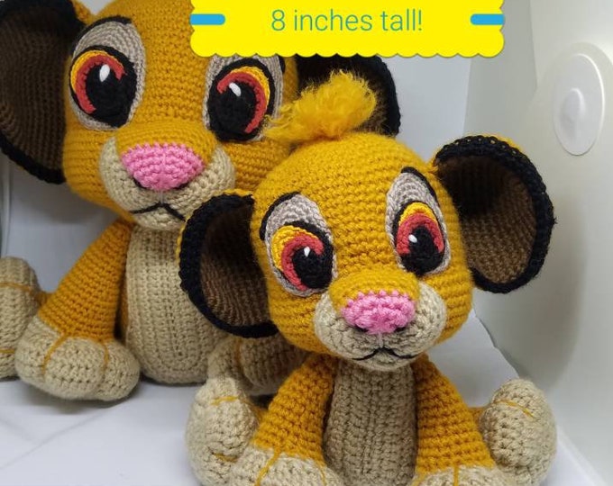 8 Inches Crochet Young Simba - Etsy