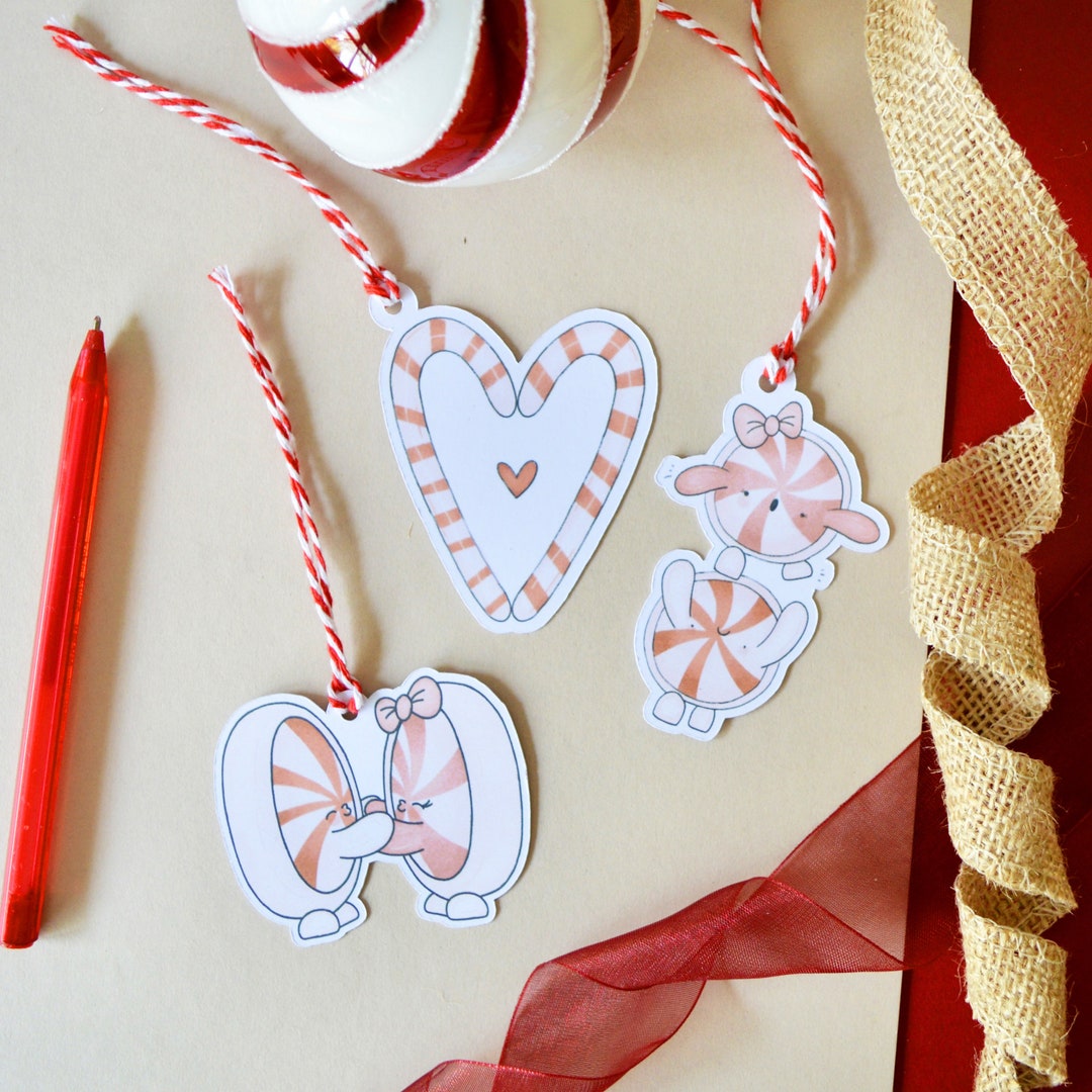 Cute Christmas Gift Tag Candycane Gift Tag Christmas Wrapping - Etsy