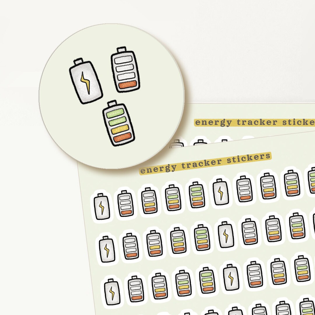 Energy Tracker Planner Sticker Sheet for Bujo Journal Mood Tracker ...