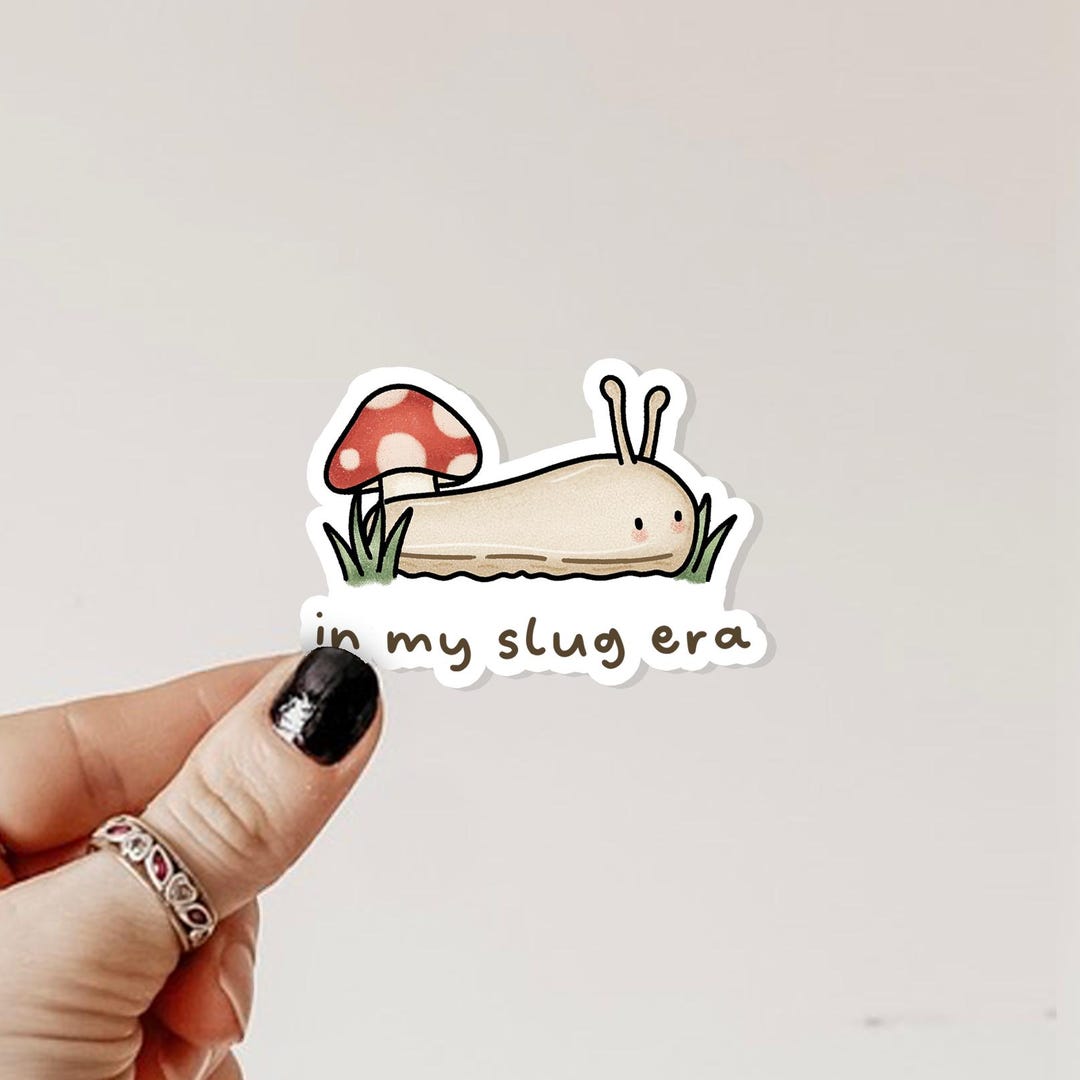 Cute Aesthetic Slug Die Cut Sticker, Waterproof Vinyl Quote for ...