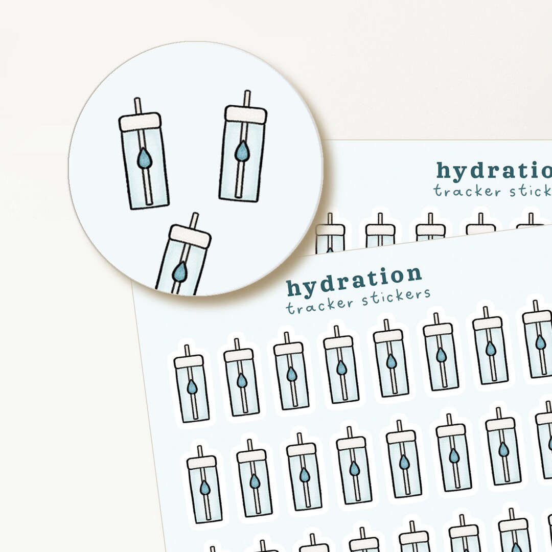 Hydration Tracker Sticker Sheet Bujo Journal Sticker Set Journal ...
