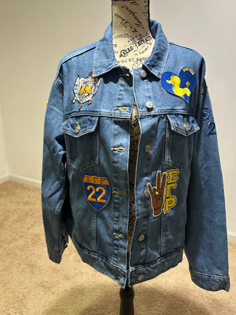 Sigma Gamma Rho Sorority Inc. Embellished Denim Jacket. Sigma Gamma Rho ...