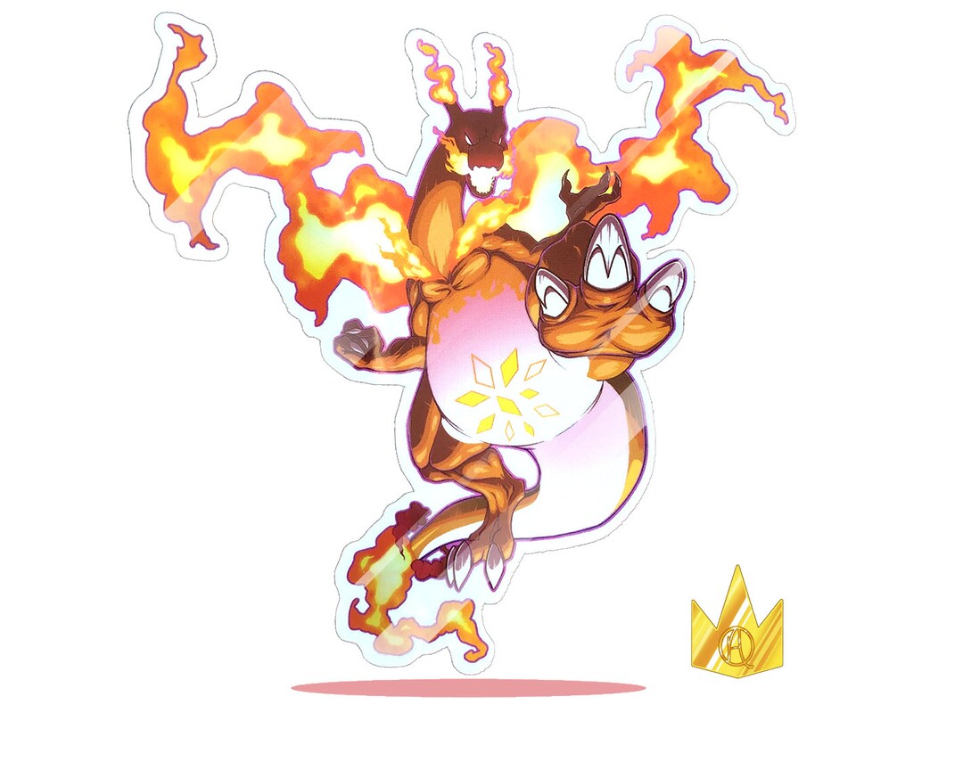 Big G-max Charizard Holo Vinyl Weatherproof Sticker for Hydroflask ...
