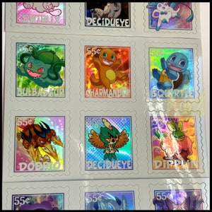 Random Pokemon Stamps Set 2 Holo Vinyl Sticker for Hydroflask Laptop ...