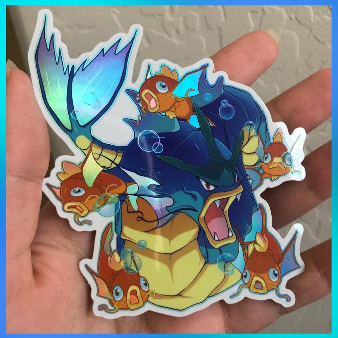 Gyarados Magikarp Holo Vinyl Sticker for Hydroflask Laptop Car - Etsy