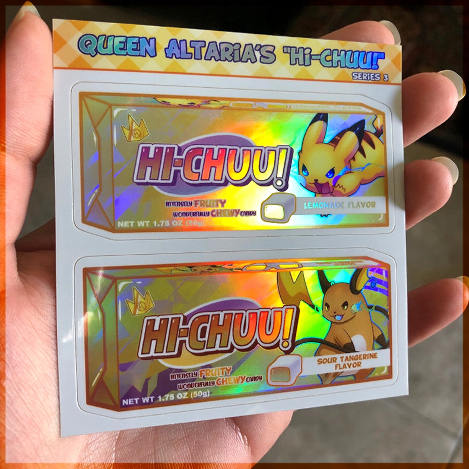 Hi-chuu Pokemon Pikachu Raichu Holo Vinyl Sticker Sheet for - Etsy