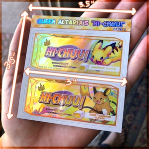 Hi-chuu! Pokemon Pikachu Raichu Holo Vinyl Sticker Sheet for Hydroflask ...