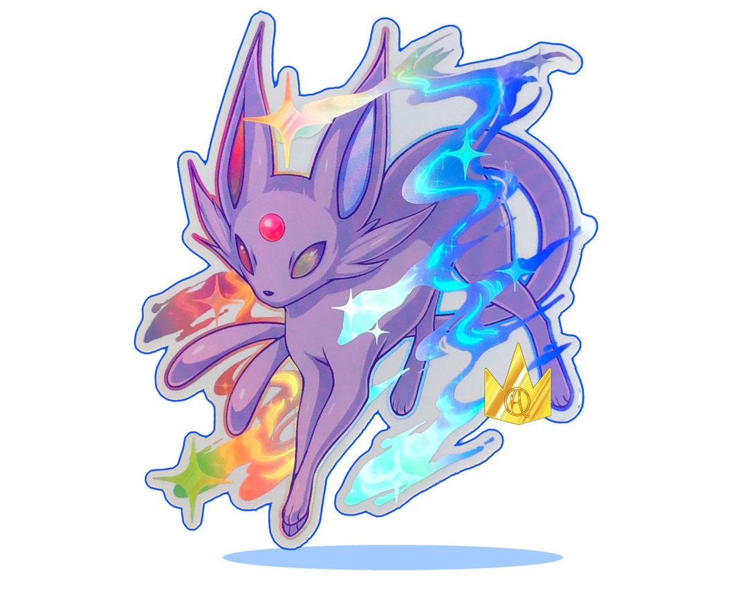 Espeon Holo Vinyl Sticker for Hydroflask Laptop Car Eevee Psychic ...