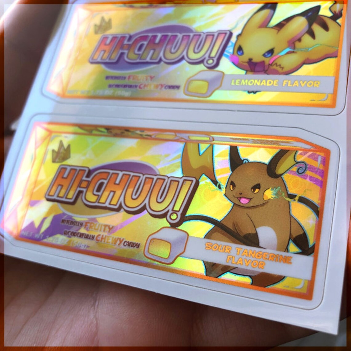 Hi-chuu Pokemon Pikachu Raichu Holo Vinyl Sticker Sheet for - Etsy