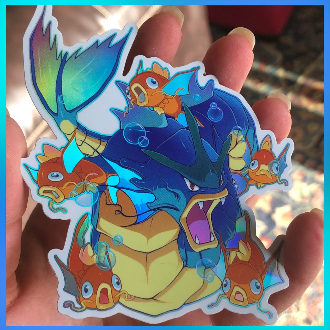 Gyarados Magikarp Holo Vinyl Sticker for Hydroflask Laptop Car - Etsy