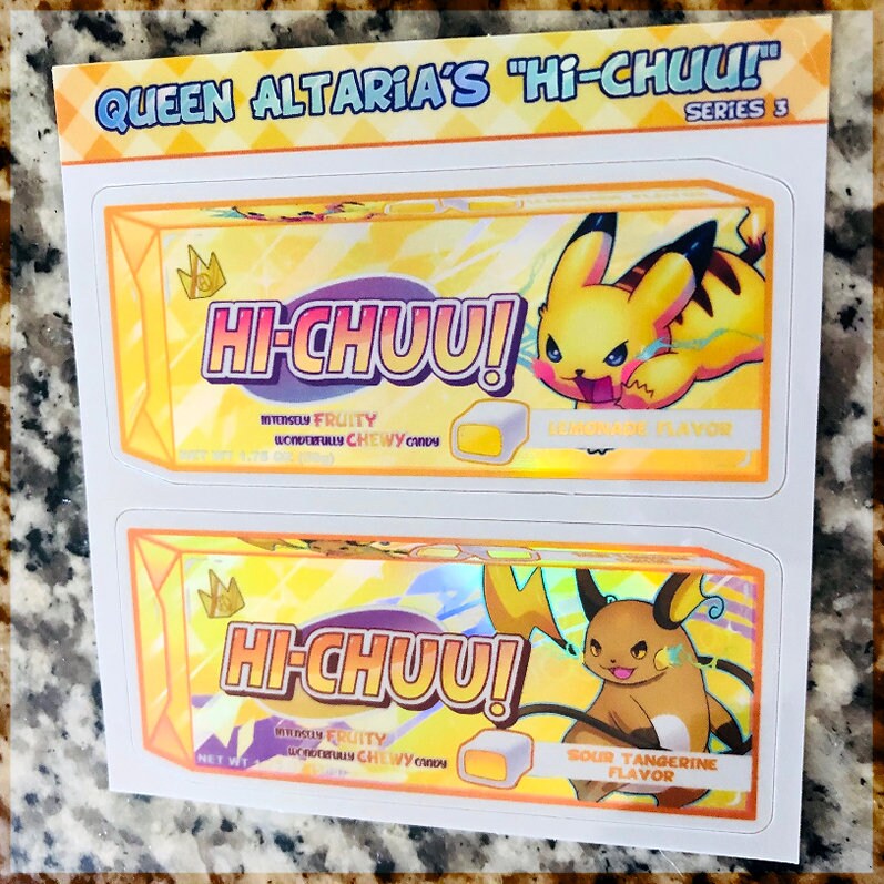 Hi-chuu Pokemon Pikachu Raichu Holo Vinyl Sticker Sheet for - Etsy