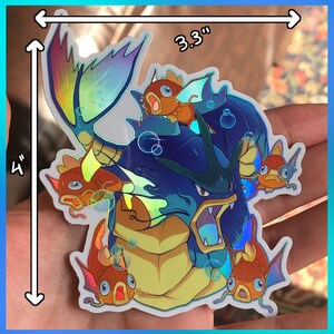Gyarados Magikarp Holo Vinyl Sticker for Hydroflask Laptop Car Tumbler ...