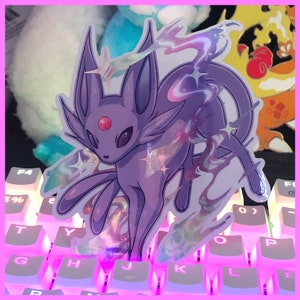 Espeon Holo Vinyl Sticker for Hydroflask Laptop Car Eevee Psychic ...