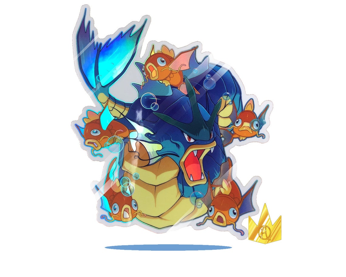 Gyarados Magikarp Holo Vinyl Sticker for Hydroflask Laptop Car - Etsy