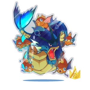 Gyarados Magikarp Holo Vinyl Sticker for Hydroflask Laptop Car Tumbler ...