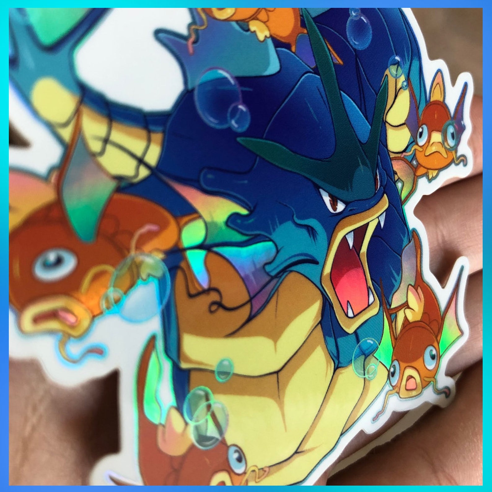 Gyarados Magikarp Holo Vinyl Sticker for Hydroflask Laptop Car - Etsy